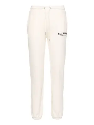 Tommy Hilfiger Flocked-logo Tapered Trousers - Neutrals