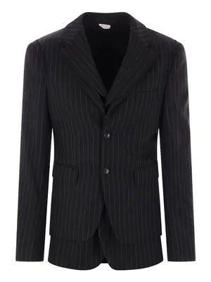 Comme Des Garçons Striped Blazer - Black