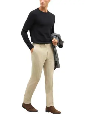 Boglioli Straight-leg Virgin-wool Chinos - Neutrals