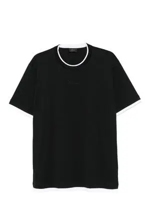Brioni Logo-embroidered T-shirt - Black