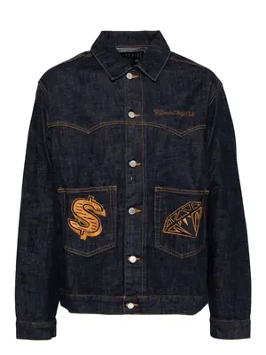 BILLIONAIRE BOYS CLUB Embroidered Denim Jacket - Blue