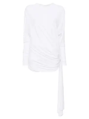Christopher Esber Side Cowl Drape Extension Dress - White