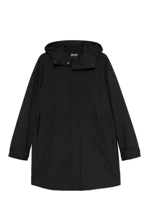 Zegna Hooded Raincoat - Black