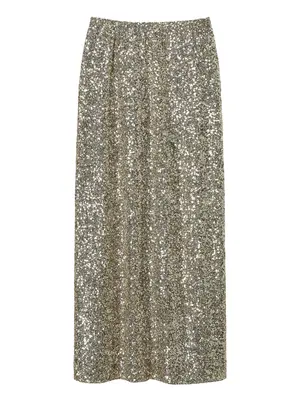 TWINSET Sequin-embellished Maxi Skirt - Gold