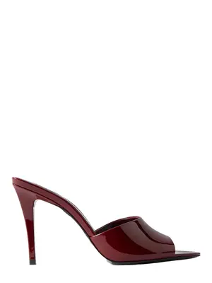 Saint Laurent Romy Patent-leather Mules - Burgundy