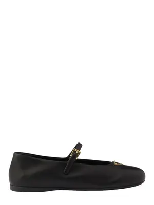 Prada Leather Ballet Flats - Black