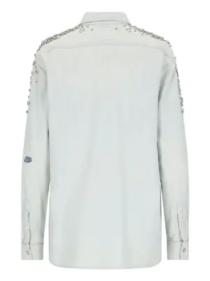 GOLDEN GOOSE Crystal-embellished Denim Shirt - Blue
