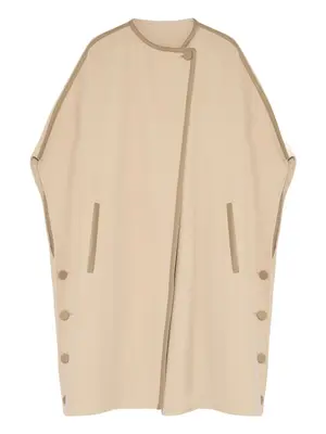 YVES SALOMON Double-layer Cashmere-blend Cape - Neutrals
