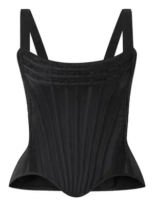 WIEDERHOEFT Recycled-satin Bustier Top - Black