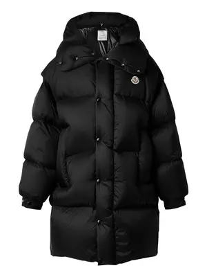 Moncler Verone Convertible Hooded Quilted Down Coat - Black