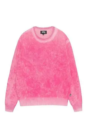 StÜssy Faded Cotton Knit Crew - Pink