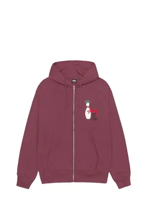 StÜssy Kingpin Zip Hoodie - Oxblood