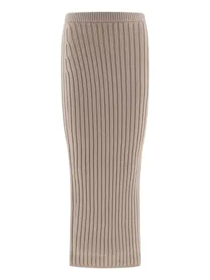 Max Mara Wool And Cashmere Knit Skirt - Beige