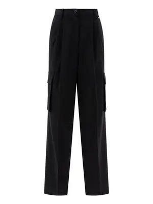 Herno Wool Blend Cargo Trousers - Black