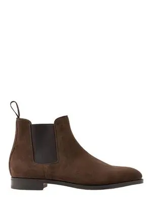 John Lobb Lawry Suede Chelsea Boots Brown