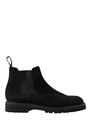 John Lobb Lawry Suede Chelsea Boots - Black