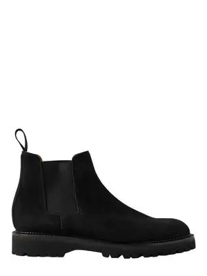 John Lobb Lawry Suede Chelsea Boots - Black