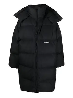 Off-White Logo-print Puffer Coat - Black