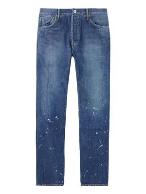 Visvim Social Sculpture Tapered Distressed Jeans - Blue