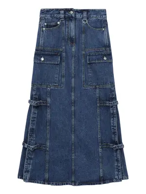3.1 Phillip Lim Denim Cargo Midi Skirt - Blue