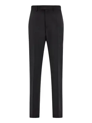 FERRAGAMO Logo-tag Straight-leg Trousers - Black