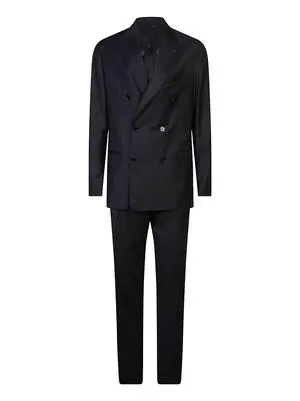 LARDINI Double-breasted Suit - Black