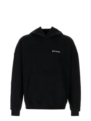Palm Angels Logo-embroidered Hoodie - Black
