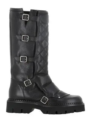 Sartore Multi-way Strap Quilted Leather Boots - Black