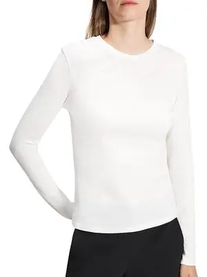 Theory Long Sleeve Apex Tiny Tee - White
