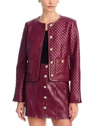 Cinq À Sept Brooke Faux Leather Jacket - Mulberry