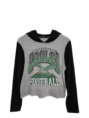 Junk Food Clothing Nfl Philadelphia Eagles Crop Hoodie - Heather Grey/black