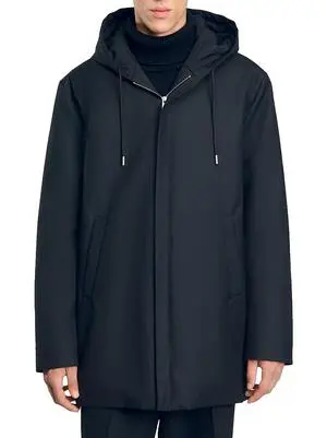 Sandro Minimalist Tech Parka - Black