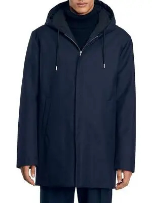 Sandro Minimalist Tech Parka - Navy Blue
