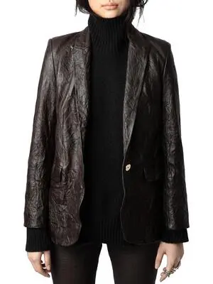 Zadig&Voltaire Crinkle Leather Jacket Land