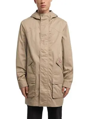 Hunter Coated Cotton Hooded Rain Jacket - Teak