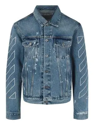 Off-White Diag Outline Denim Jacket - Blue