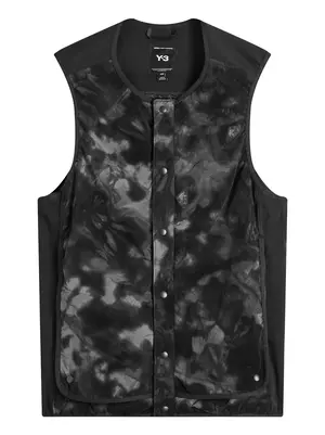 Y3 Aop Flock Nylon Shell Crew Vest - Grey