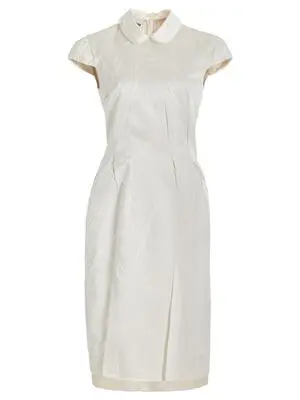 Miu Miu Crushed Silk Satin Midi Dress - White