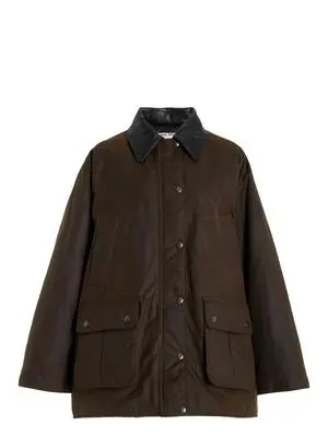 Miu Miu Padded Waxed Cotton Jacket - Brown