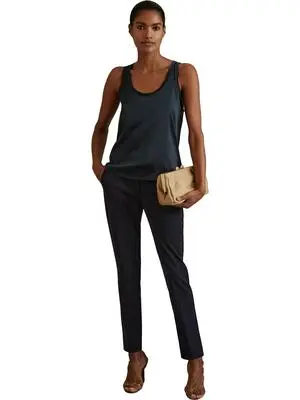 REISS Joanne Slim Fit Tailored Trousers - Navy