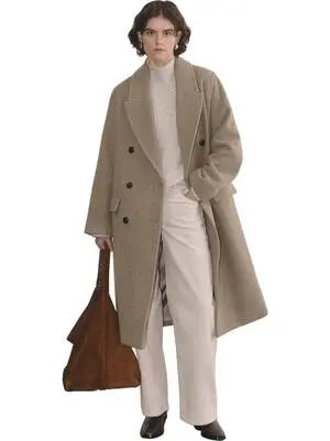 Everlane Wool Double-breasted Coat - Heather Taupe