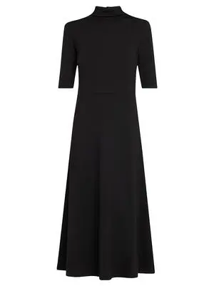 Vince Elbow-sleeve Turtleneck Midi Dress - Black