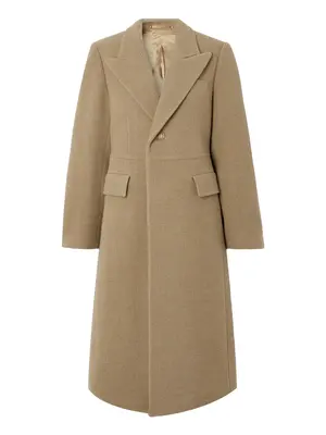 Burberry Wool And Silk-blend Tailored Coat - Neutrals