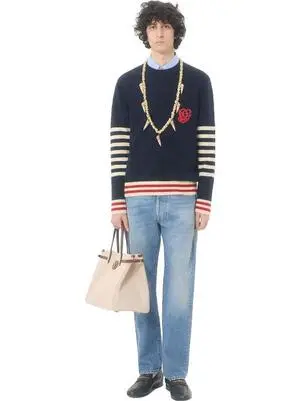 Valentino Garavani Vlogo Embroidered Cotton Shirt - Blue