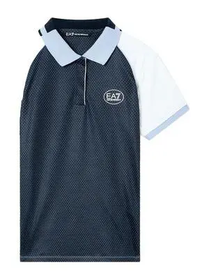 EA7 Golf Pro Polo Shirt In Ventus7 Technical Fabric Blue / Navy