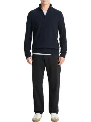 Vince Plush Cashmere Quarter-zip Sweater - Black