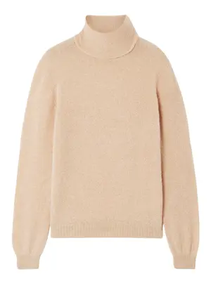Loro Piana Cashmere And Silk-blend Bouclé Turtleneck Sweater - Neutrals