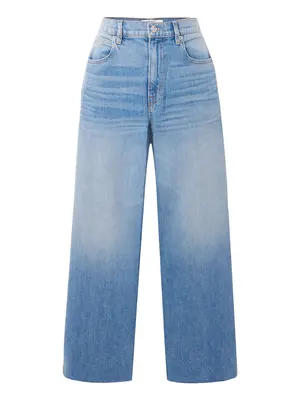 SLVRLAKE Grace Cropped Wide-leg Jeans - Blue