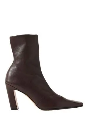 Khaite Nevada Leather Ankle Boots - Brown