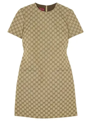 Gucci Belted Mini Dress - Brown